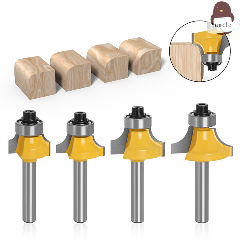 [UN] 6mm / 1/4 Shank Corner Round Over Router Bit พร้อมเครื่องตัดม ...