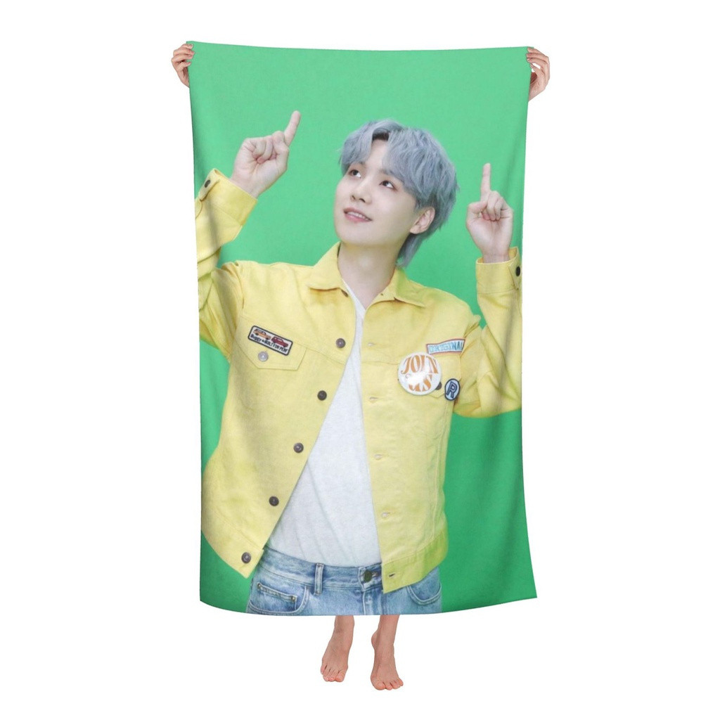 Bts SUGA Beach Towel ผ้าเช็ดตัวไมโครไฟเบอร์ขนาดใหญ่พิเศษ, ผ้าเช็ดตัวชาย ...