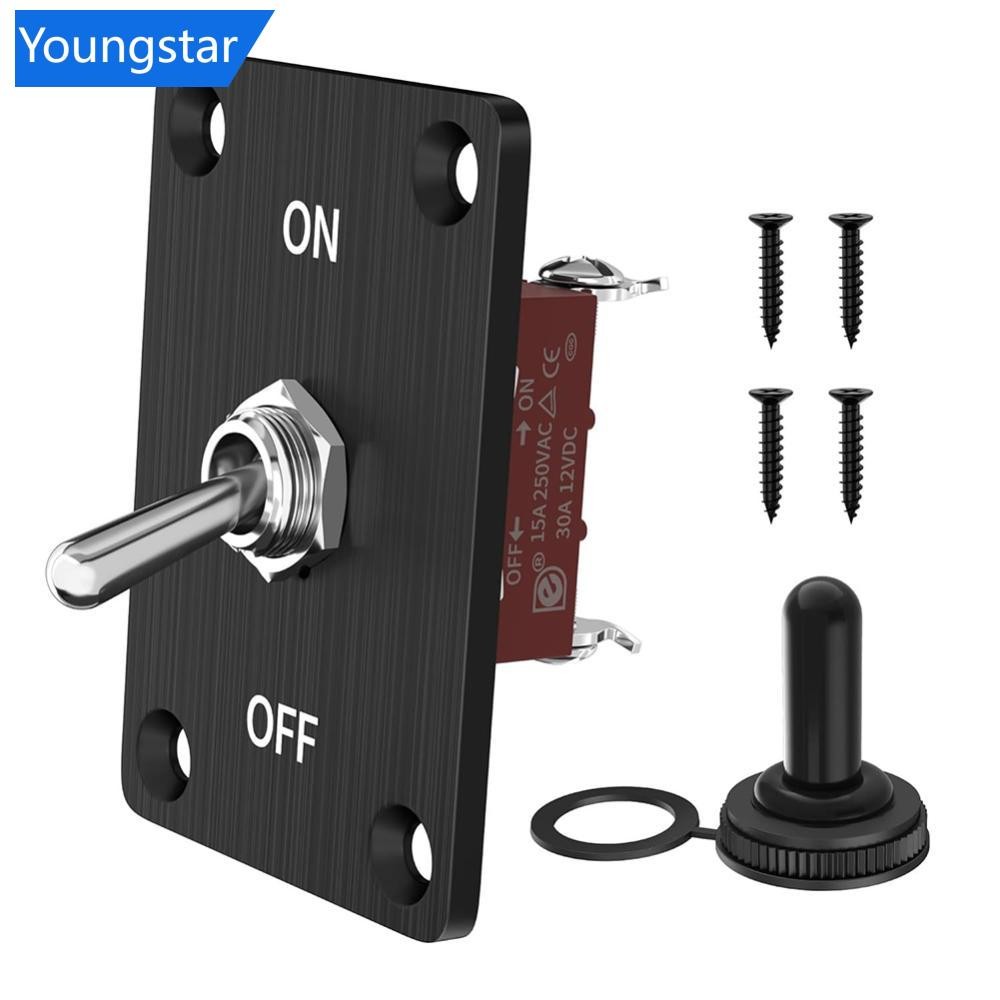 FYY 12v DC Heavy Duty Toggle Switch กันน้ําสลับสวิตช์ 2 ขา 3Pin เปิด/ปิด SPST UP DOWN พร้อมแผง ...