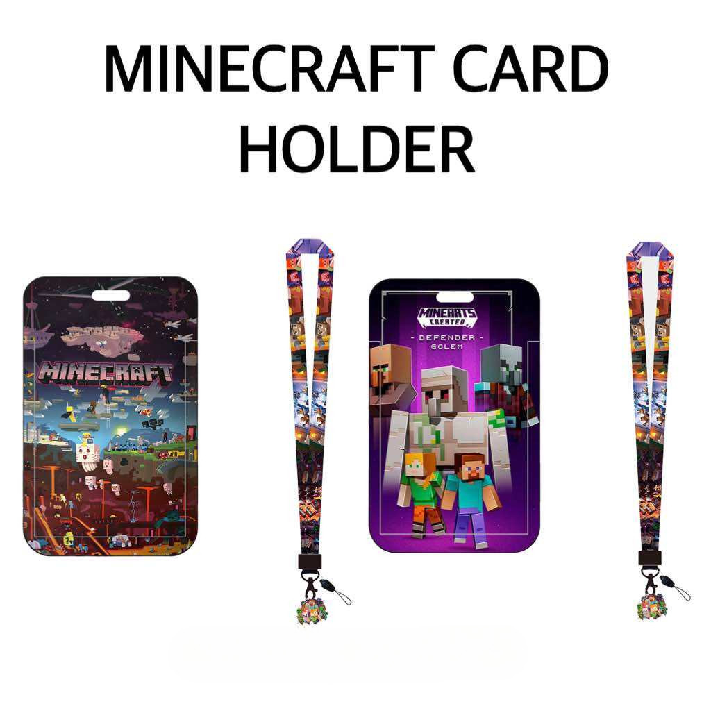 Minecraft Card holder พร้อม Lanyard สําหรับ Ezlink Card Keys อุปกรณ์ ...
