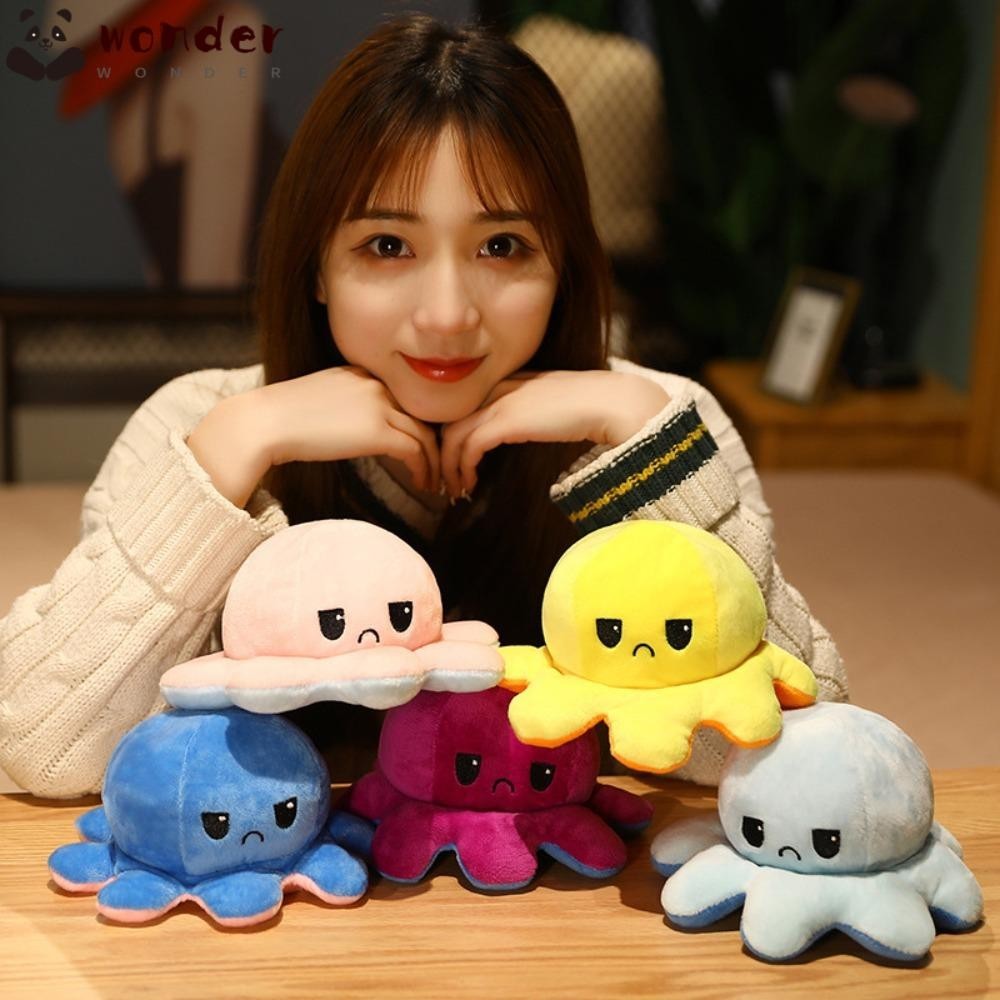 Wonder Flip Octopus Toy, Mood Change 20/40cm Plush Toy, Fluffy Pillow ...