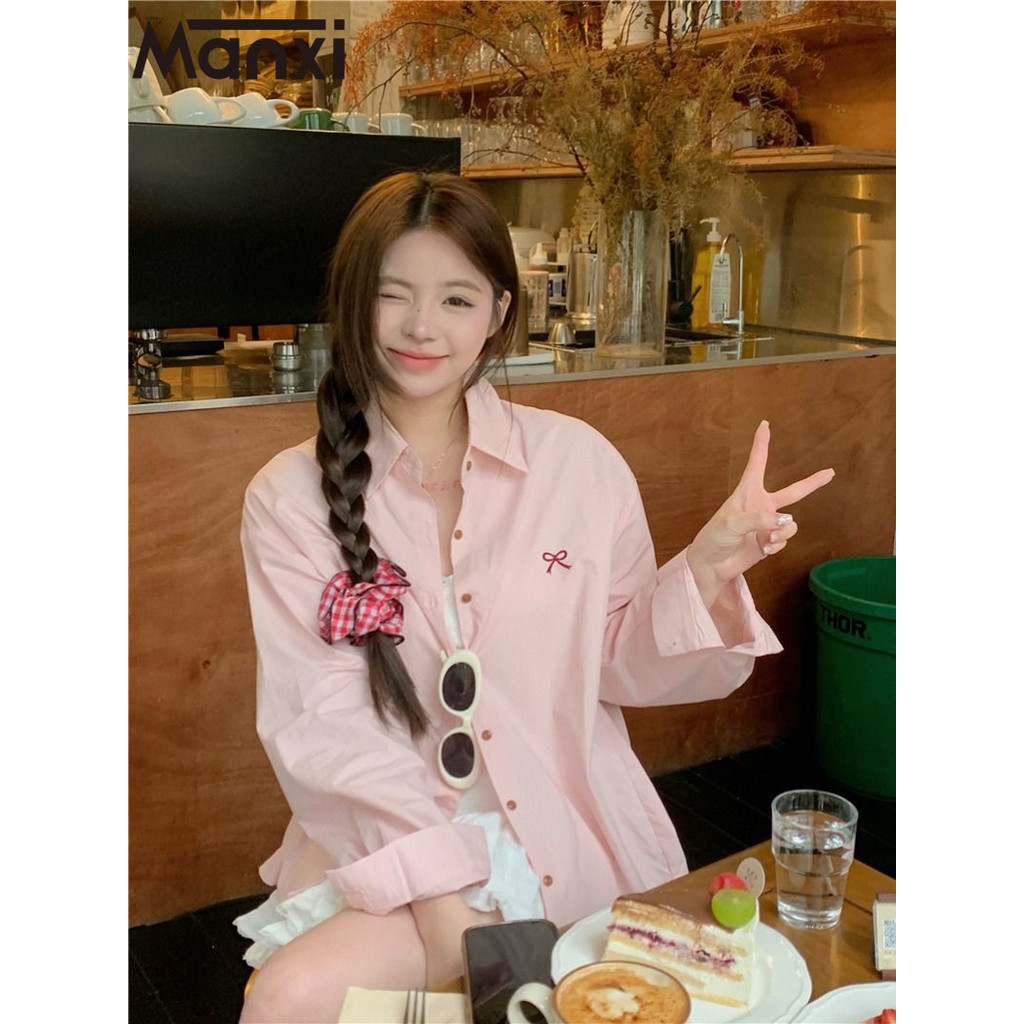 Manxi เสื้อผู้หญิงแฟชั่น เสื้อเชิ้ตผู้หญิง ins พิเศษ น่าทึ่ง โรแมนติก ...