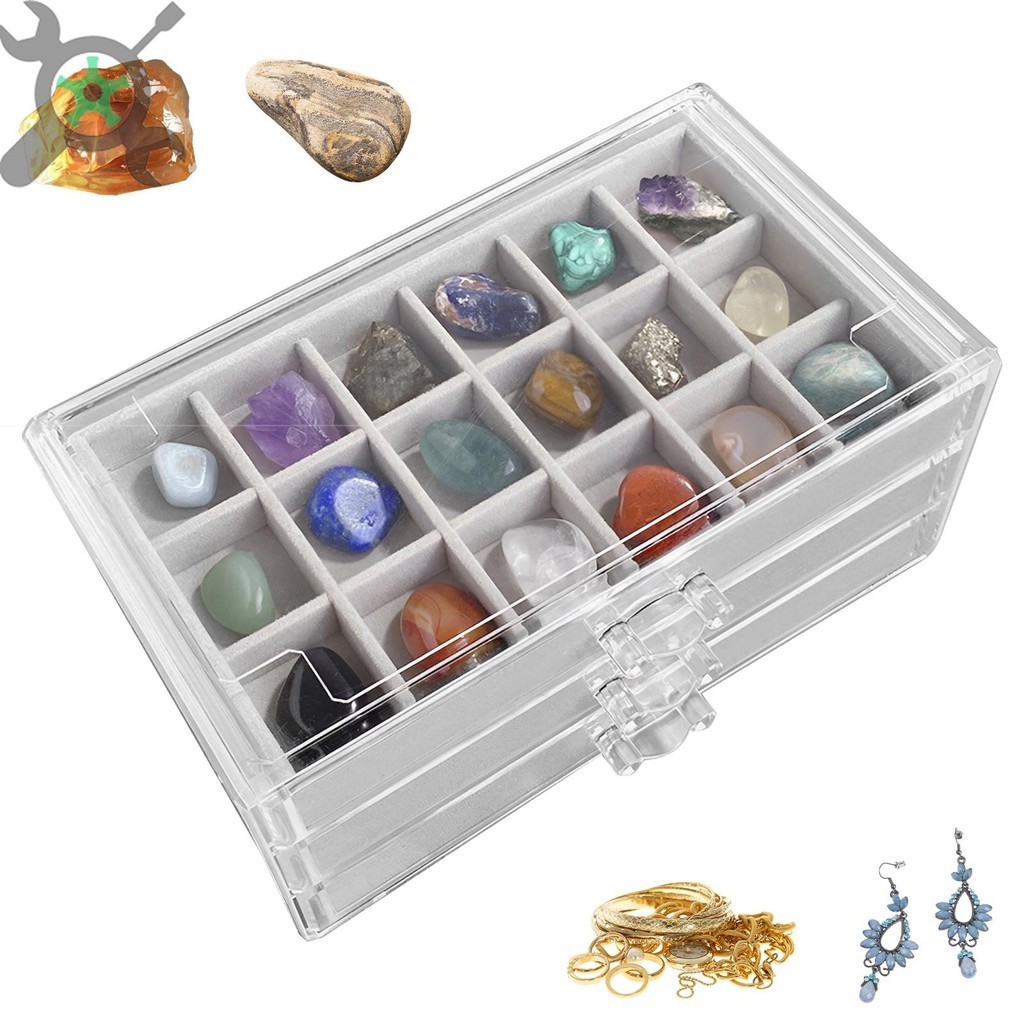 Rock Display Case 3 ลิ้นชัก Rock Collection กล่อง 54 กริด Rock ...