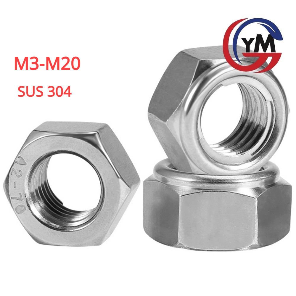 [ Ymh1]หัวน็อต ตัวเมีย ยูล็อคนัท กันคลาย ทนความร้อน สแตนเลส 304 เกลียวมิล หยาบ ...
