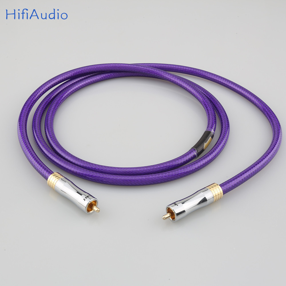 คุณภาพสูง OCC 75 Ohms HiFi Coaxial Audio Cable Sliver Plated Digital ...