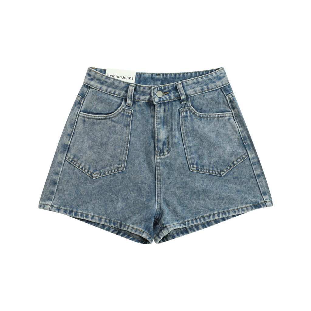 MING-GE กางเกงยีนส์ สไตล์เกาหลี ผ้ายีนส์แท้ เอวสม็อคปรับกระดุม ตกแต่ง ...