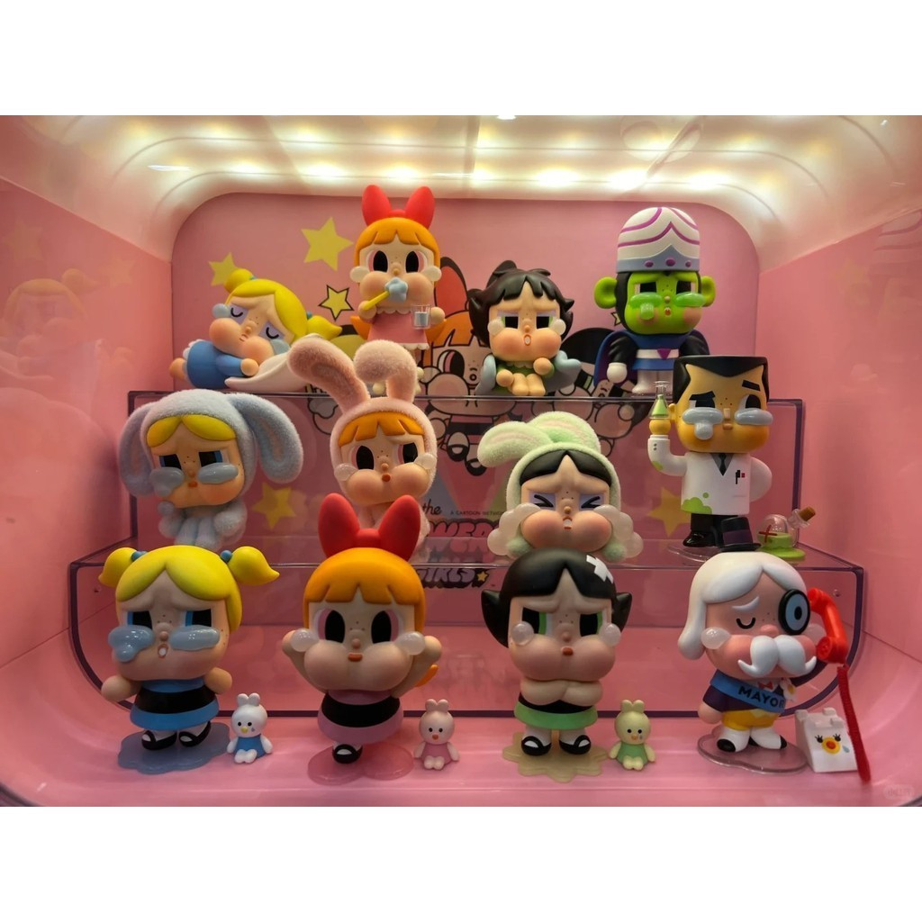 Popmart CRYBABY x Powerpuff Girls Series Pink Display Box สินค้าการปรับ ...