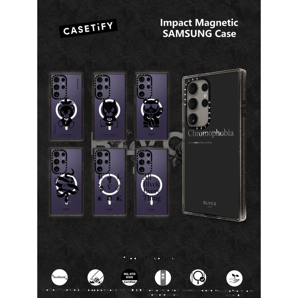 Casetify x Batman x BLVCK แม่เหล็กดูด Black Edge Clear Samsung Galaxy ...