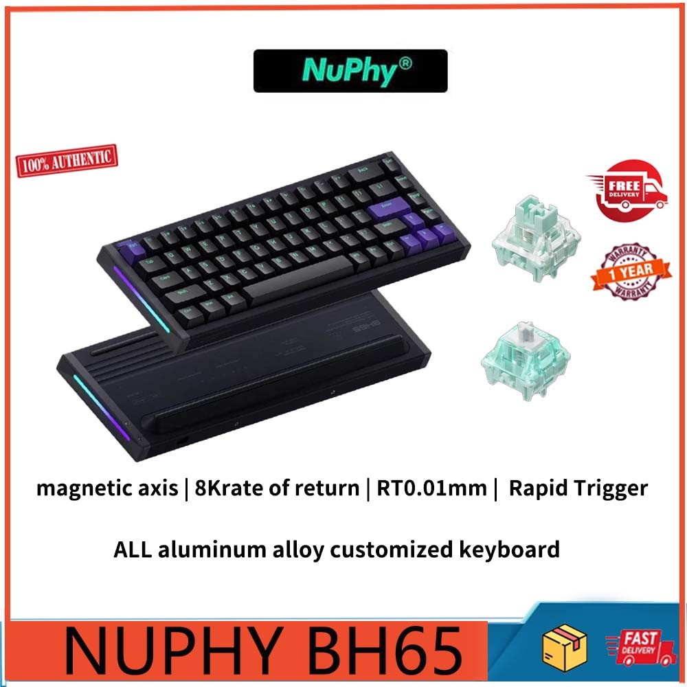 Nuphy BH65 คีย์บอร์ดแกนแม่เหล็กเกมอลูมิเนียม, อัตราคืน 8k, RT0.01, SOCD ...