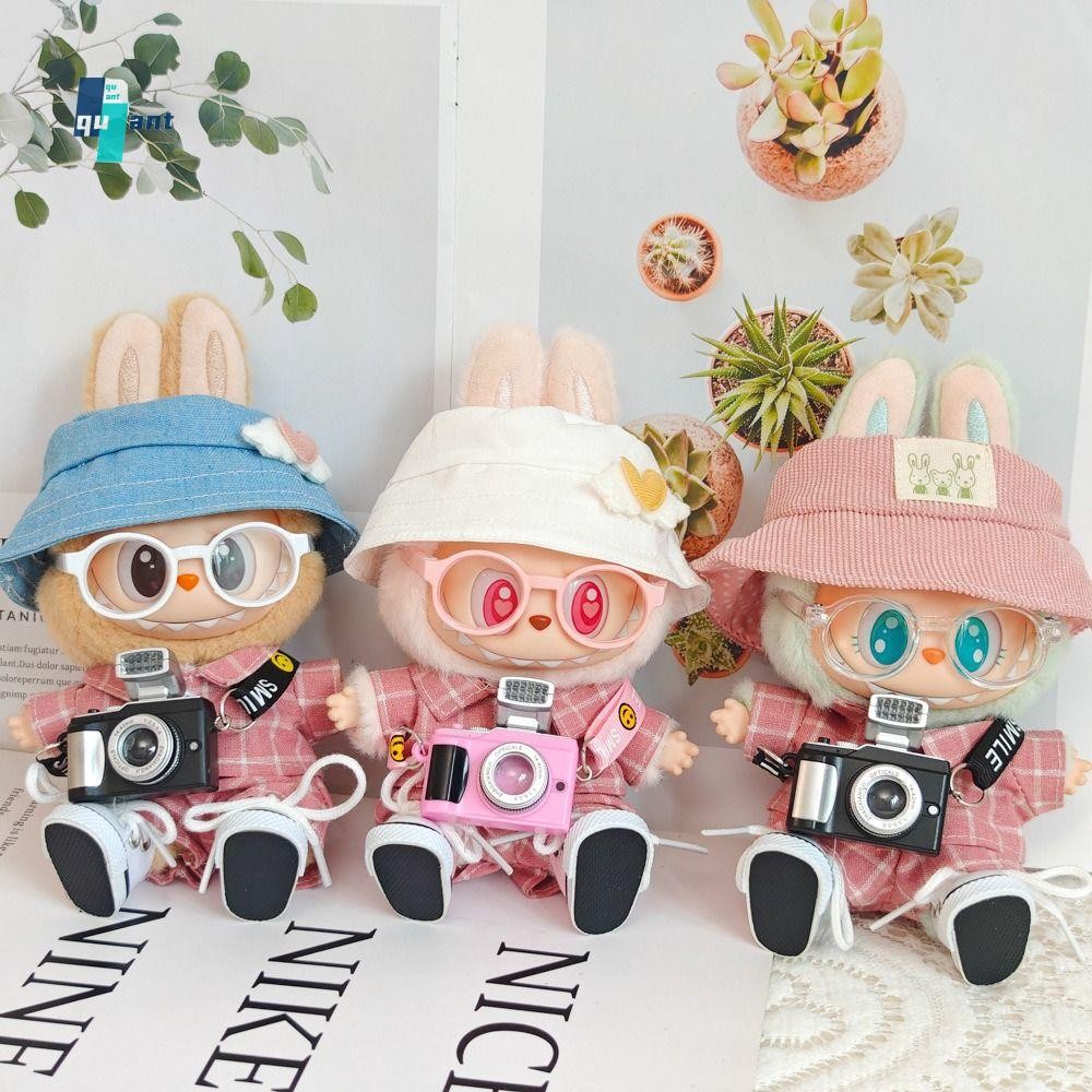 Quantumsky 1 ชุดนั่ง Party Labubu ตุ๊กตาเสื้อผ้า,ของเล่นอุปกรณ์เสริมลายสก๊อตสีชมพู Labubu ชุด ...