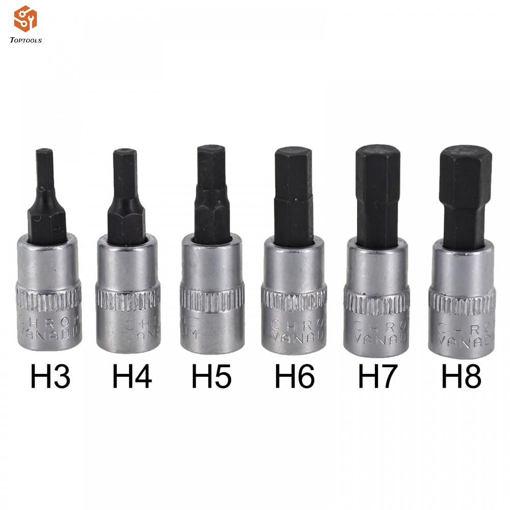 1/4 นิ้วไดรฟ์ Hex Bit ซ็อกเก็ตชุด 6 ชิ้นรวมขนาด H3 H4 H5 H6 H7 และ H8 | Shopee Thailand