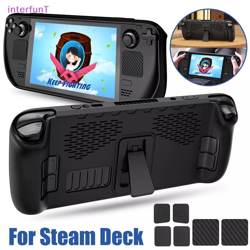 [InterfunT] Steam Deck Case พร้อมขาตั้ง 7 In 1 สําหรับ Steam Deck กันฝุ่นลื่น Tpu Cover เกม ...