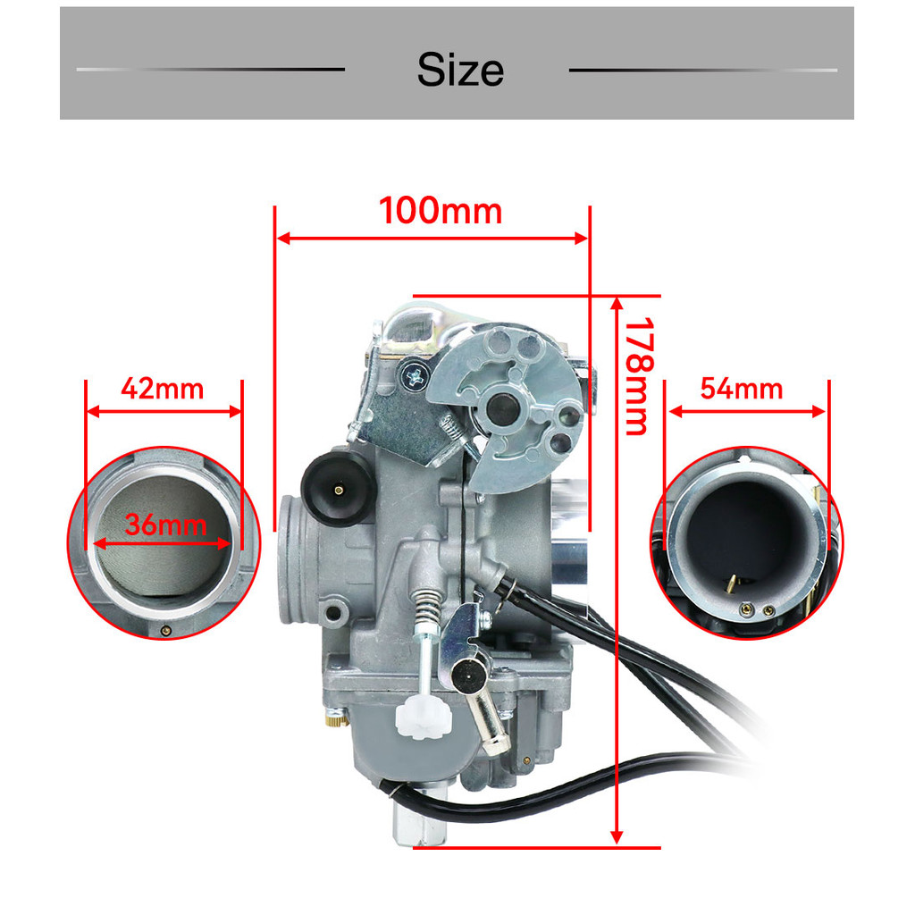 MIKUNI TM Flat Slide Carburetor 36MM W/Accelerator Pump TM36-68 ...