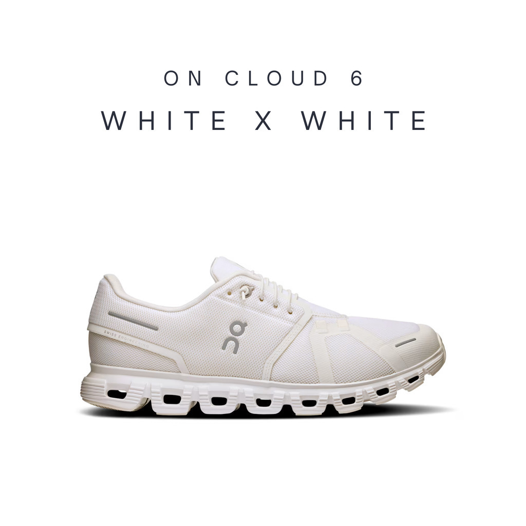 [พร้อมส่ง] On Running Cloud 6 Mens White x White 3MF10071200 | Shopee ...