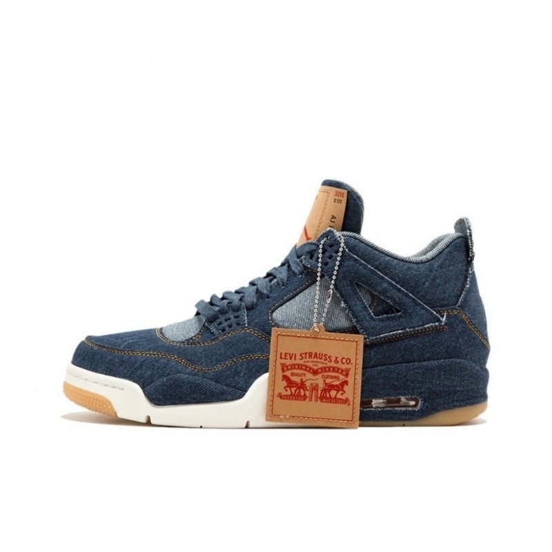 Aj4 Joint Denim Blue Retro รองเท้าบาสเก็ตบอลผู้ชายผู้หญิงรองเท้า Air ...