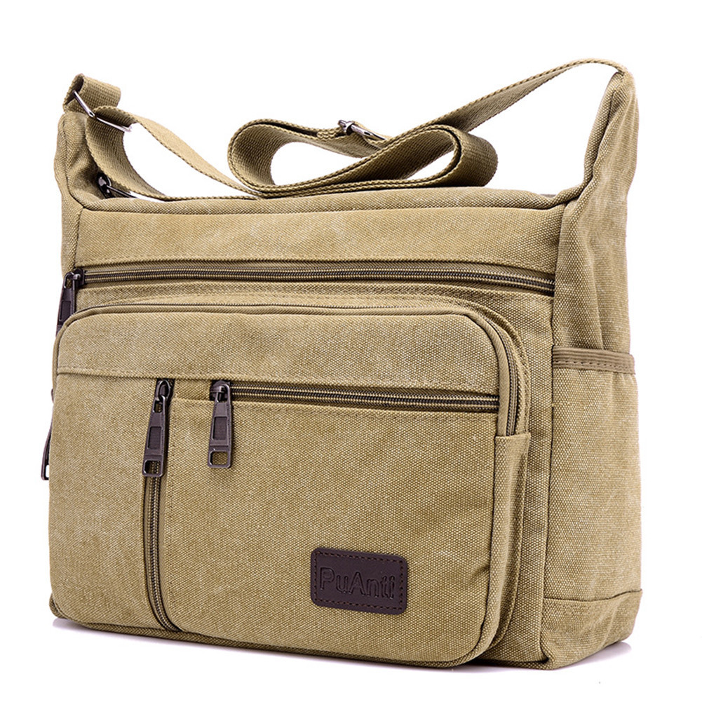 [explosion1.th] Men Casual Messenger Bag Canvas Lightweight Satchel Bag Work School Bag for Male ...