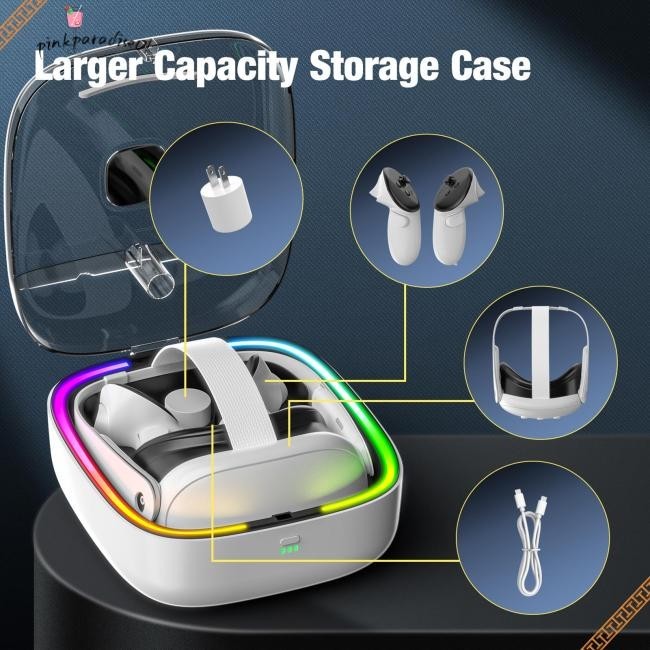 สถานีชาร ์ จ PPD VR อุปกรณ ์ เสริมกระเป ๋ าถือคอนโทรลเลอร ์ Charger สําหรับ Meta Quest 3 ชุดหู ...