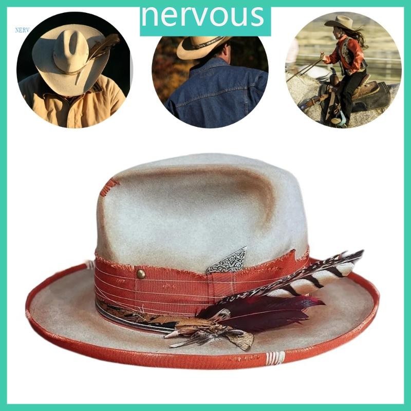 Nerv หมวกทรงสูง Victorian Age Magician Hat Stained Hat Ripped Belt ...