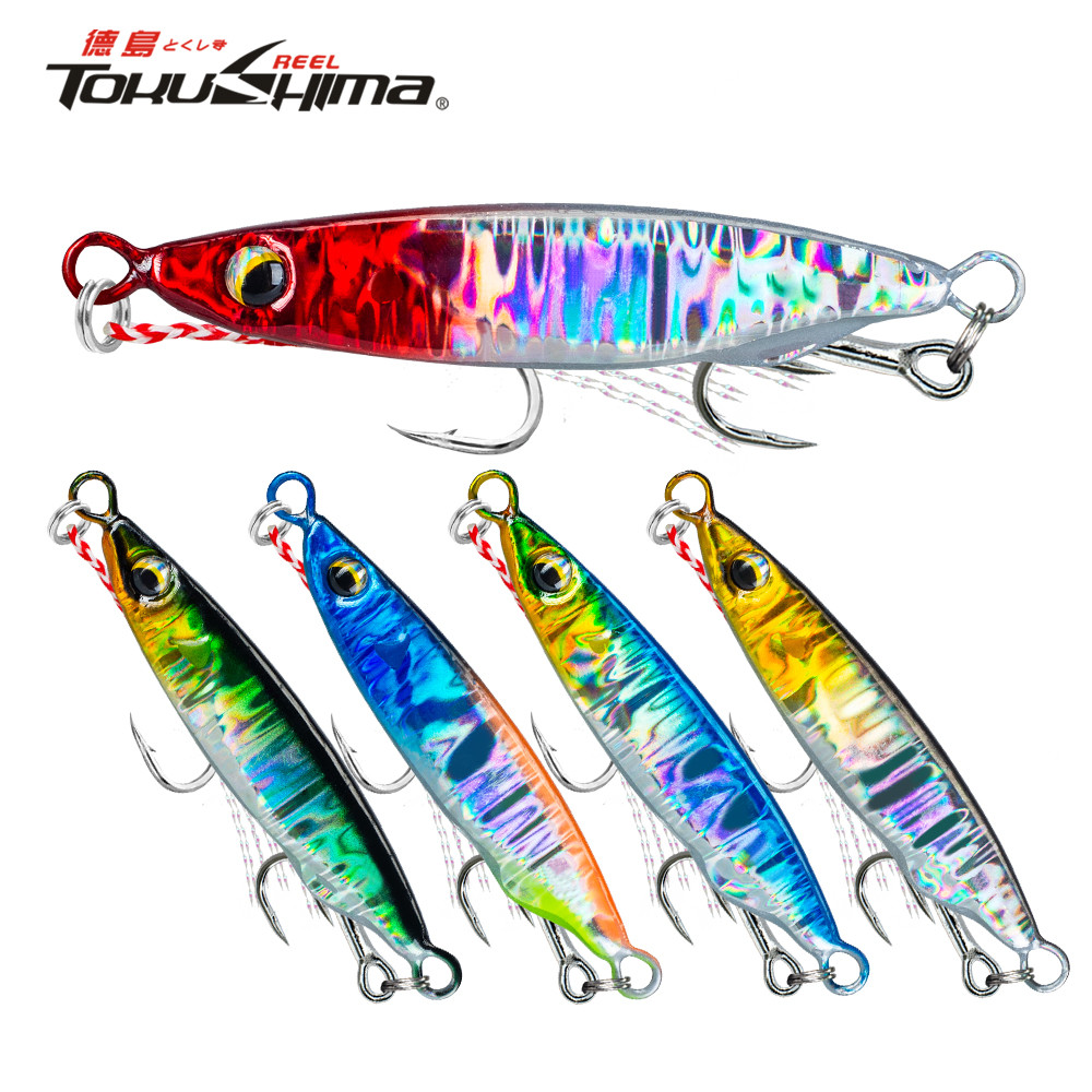 1 PC โลหะ Jig Sinking 5/10/15/20/25/30g 3D ตา Casting Lure เลเซอร์ตกปลา Jigging ประดิษฐ์ Hard ...