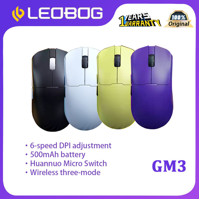 Leobog GM3 เมาส์สามโหมดไร้สายบลูทูธคอมพิวเตอร์สําหรับเล่นเกมอีสปอร์ตแบบมีสายเมาส์ 500mAh ...