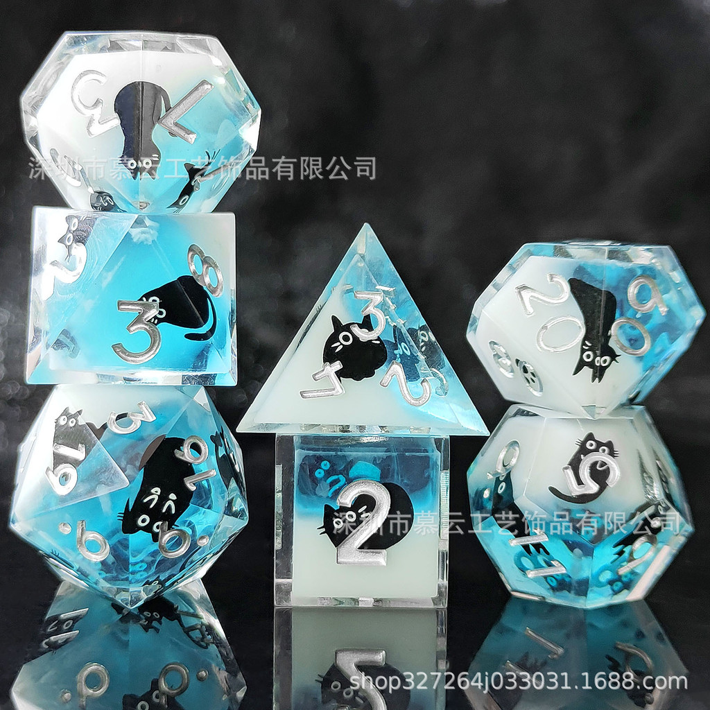 ชุดลูกเต๋าเรซิ่นลูกเต๋าคม DND Dungeon และบทบาทมังกรเล่น TRPG Polyhedron 6 | Shopee Thailand