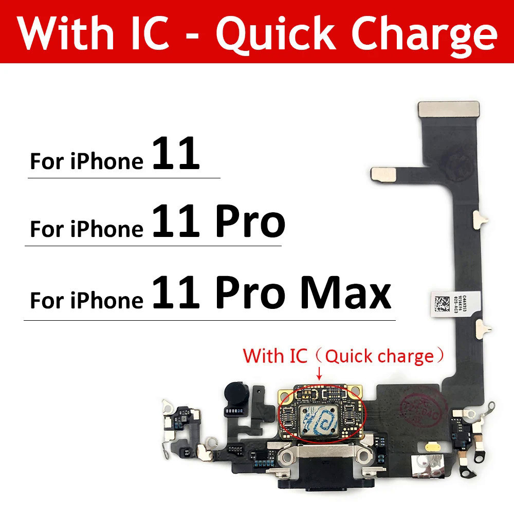 Original USB ชาร ์ จพอร ์ ต Charger Board Flex Cable สําหรับ Iphone 11 Pro 11Pro Max Dock ...