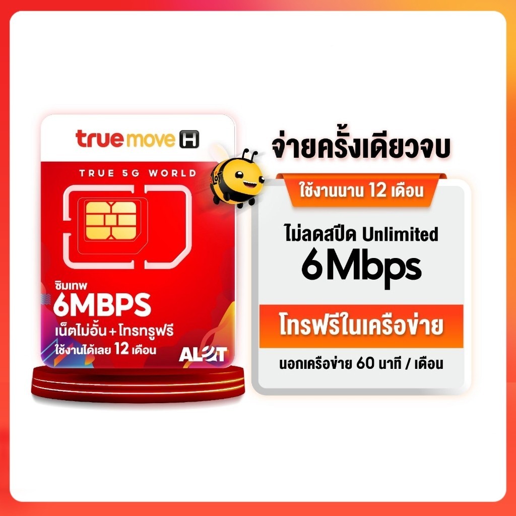 [ พร้อมส่ง] ซิมทรู 6เม็ก ซิมเน็ตไม่อั้น ชิมรายปี True 6Mbps ซิมเน็ตอันลิมิต ซิมเทพ ไม่อั้น ซิม1 ...