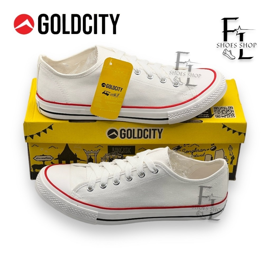 Goldcity รองเท้าผ้าใบ รองเท้าผ้าใบแฟชั่น รุ่น 1207 (เบอร์37-47) | Shopee Thailand