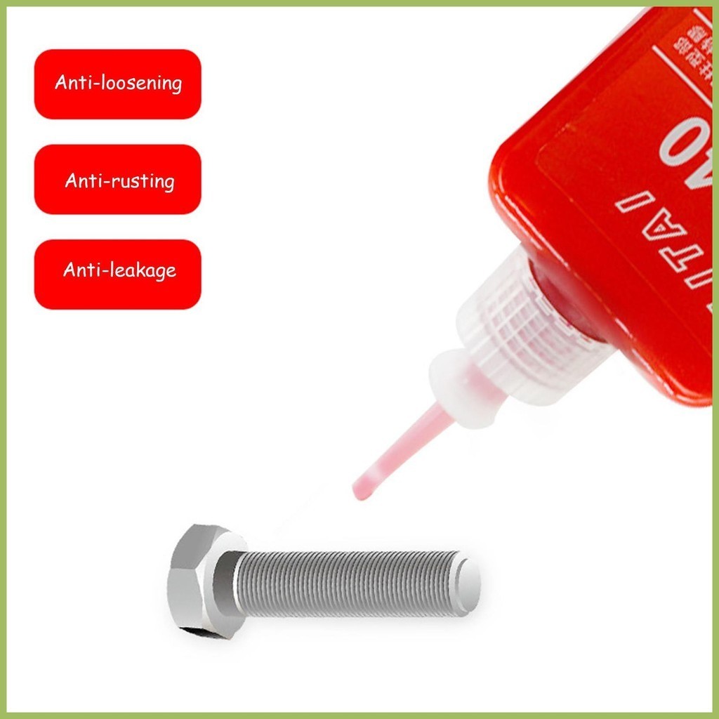 Thread Lock 50ml แบบพกพาสลักเกลียวล็อคแน่น Threadlocker โลหะ Threadlocker ล็อคด้าย Compound แบบ ...