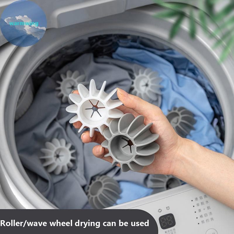 Warmwing 4 ชิ้นซิลิโคน Magic ลูกบอลซักผ้าการปนเปื้อนเพิ่มแรงเสียดทานนุ่มไม่เจ็บเสื้อผ้าReusable ...