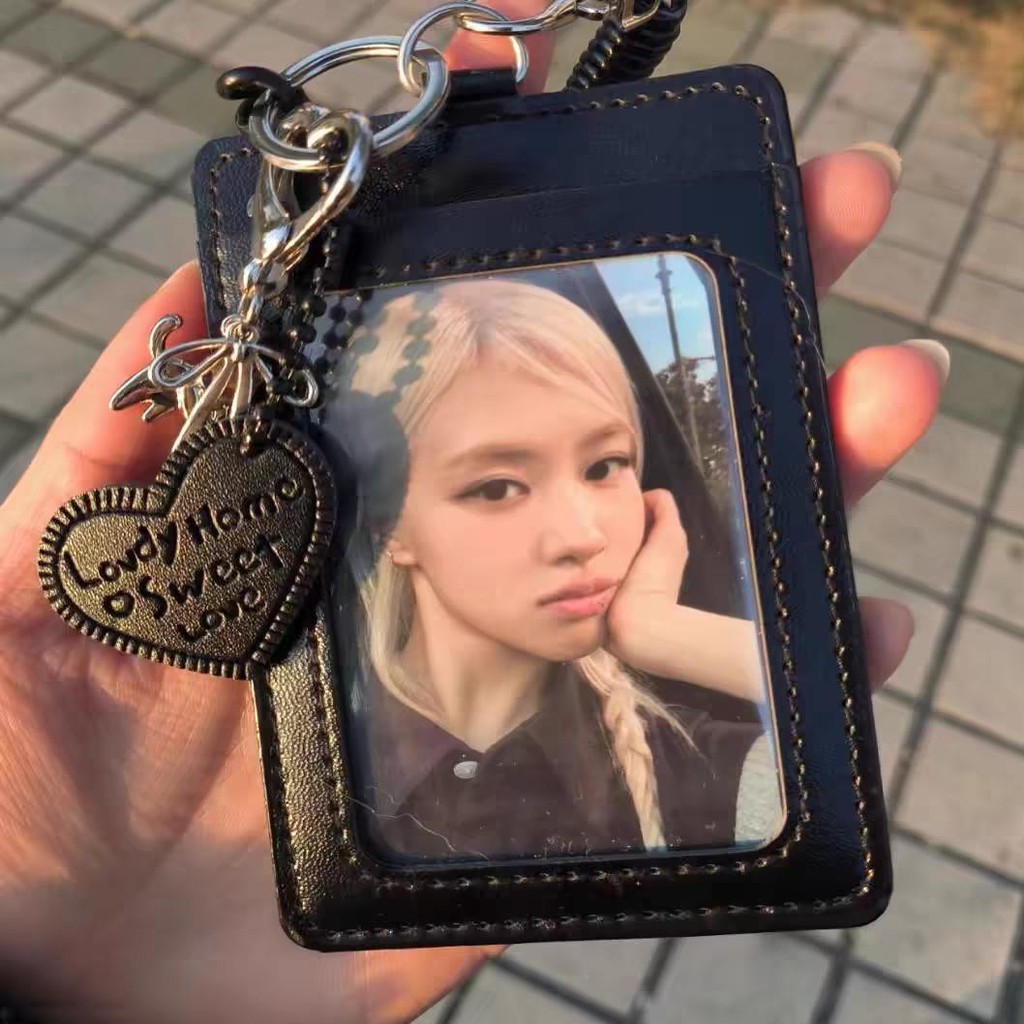 3 นิ้ว/2R ผู้ถือบัตรหนังสีดํา Idol Photocard Collection Display ID Card ...