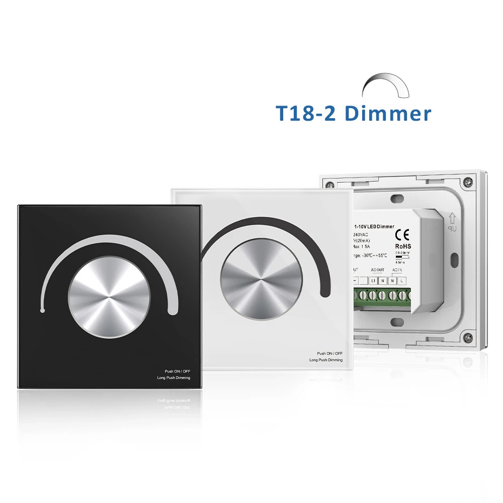 Ac 220V ถึง 0-10V 1-10V LED Dimmer แผงกระจก Dimmer ลูกบิดโรตารี Dimming ...
