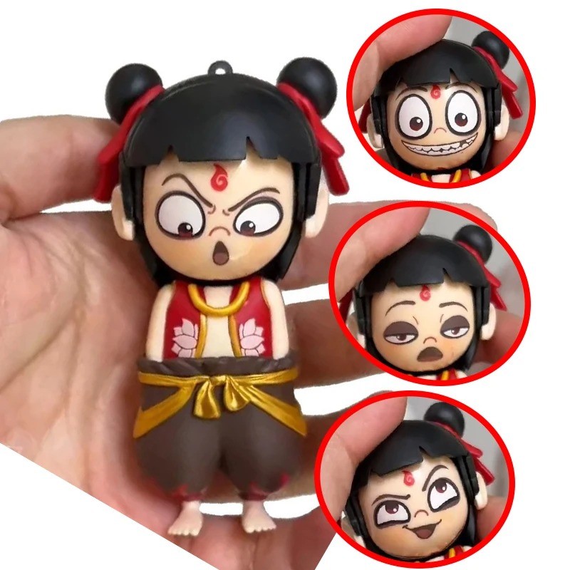 Nezha 2 Press The Face Change Key Chain 4 Expressions แฟชั่นเล่นตุ๊กตา ...