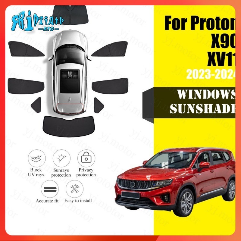 สําหรับ 2023- 2024 Proton X90 XV11 กระจกรถยนต์ด้านหน้าด้านหลังหน้าต่าง ...