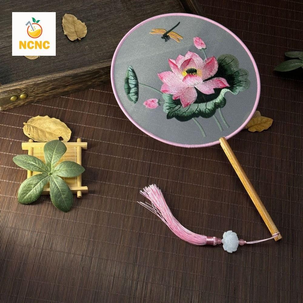 Ncnc พัดลมเย็บปักถักร้อย, พัดลมสไตล์จีนมือถือสไตล์จีน, ดอกโบตั๋นลาย ...