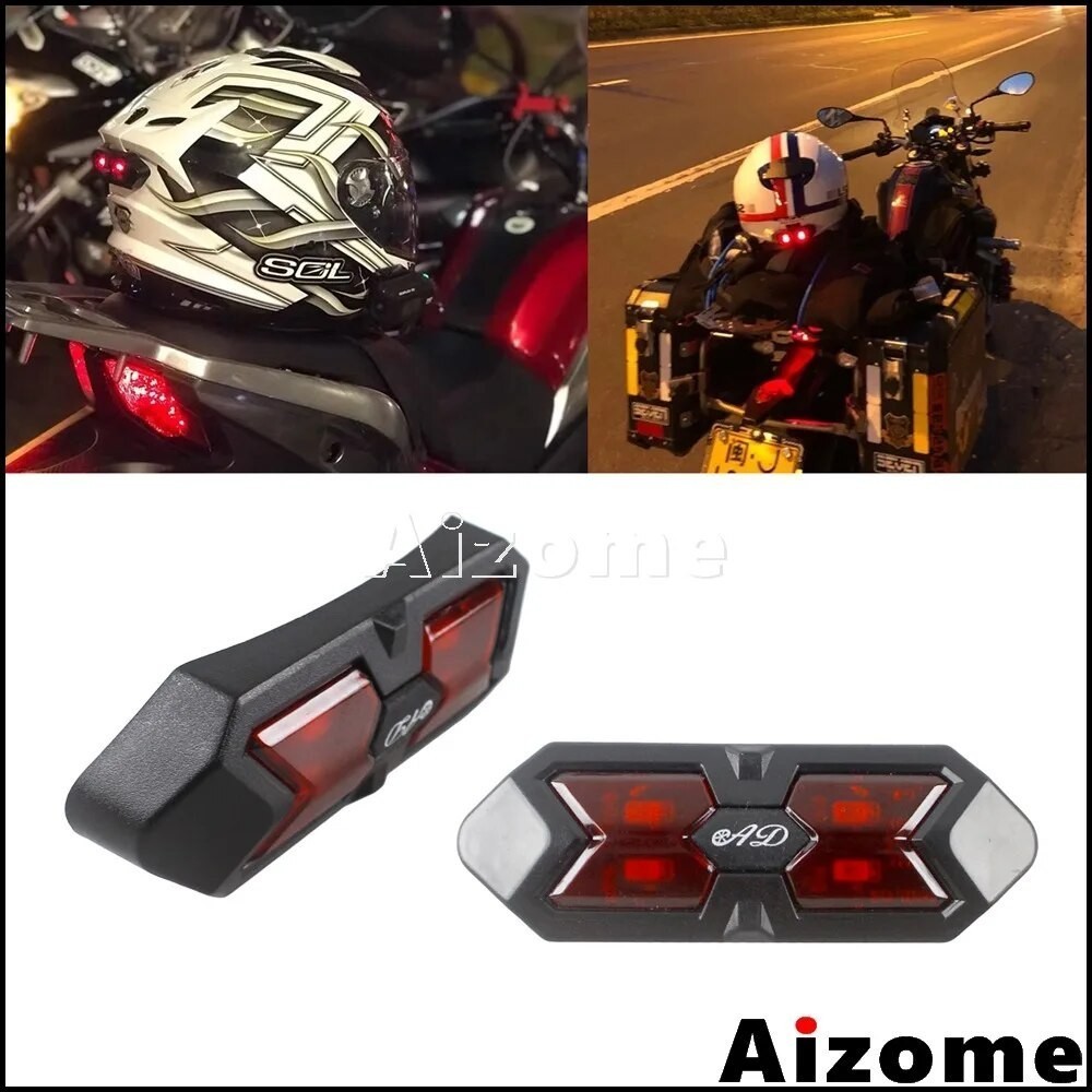 AI Motorcycle Helmet Light Night Safety Flashing LED Signal Warning ...