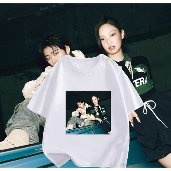 KPOPZico&Jennie spot! speed up BLACKPINK ผ้าฝ้ายพิมพ์หลวมพิมพ์เสื้อยืด ...