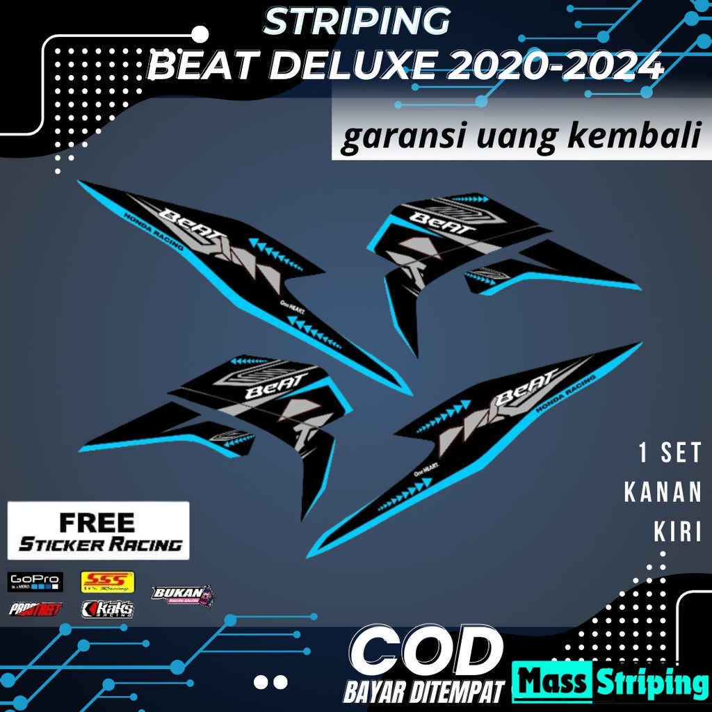 สติ๊กเกอร์ Mass STRIPING DECAL BEAT NEW DELUXE STREET CBS 2020 2021 ...