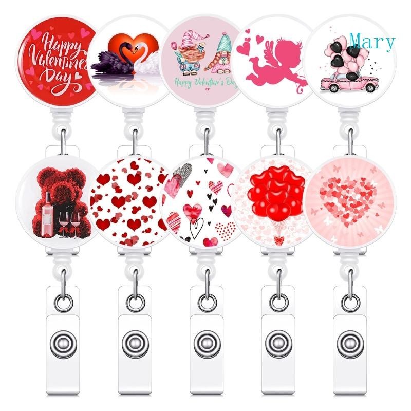 Mary Valentine Badge Reel พร ้ อมคลิปจระเข ้ Retractable ID Card Badge ...