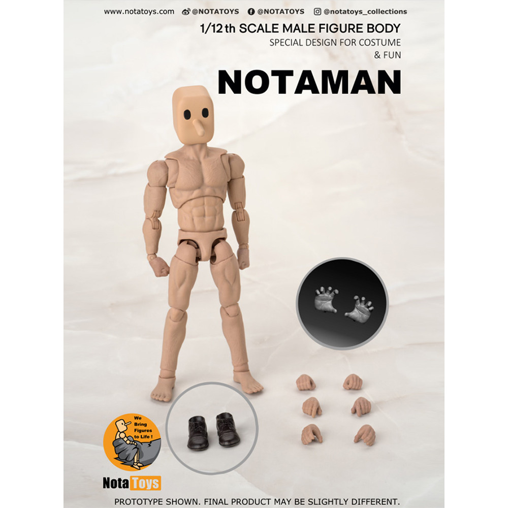 [High-End] 1/12 Big Head Body 20 ซม.เคลื่อนย้ายได้ Square Head Man ...