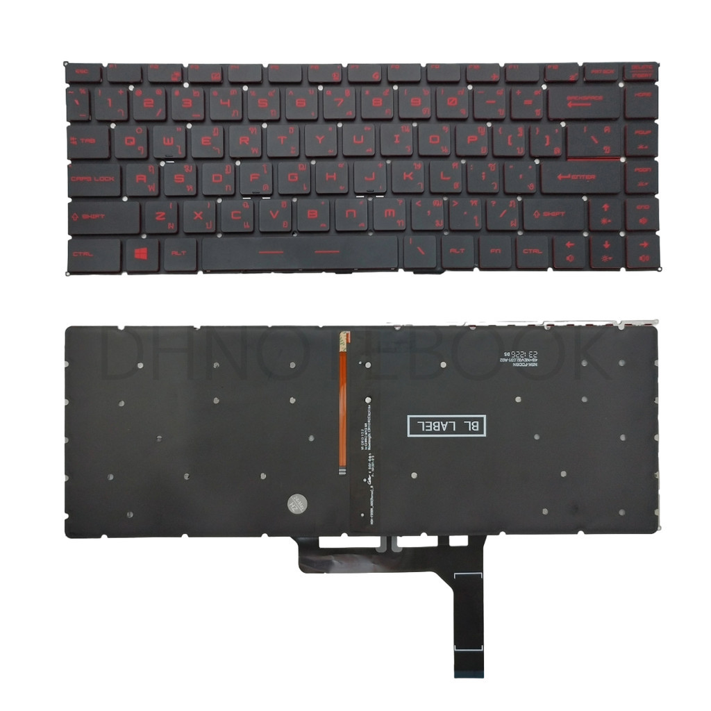 แป้นพิมพ์ คีย์บอร์ด โน๊ตบุ๊ค MSI GF63 GF63 8RC 8RD Thin 9SC Thin ...
