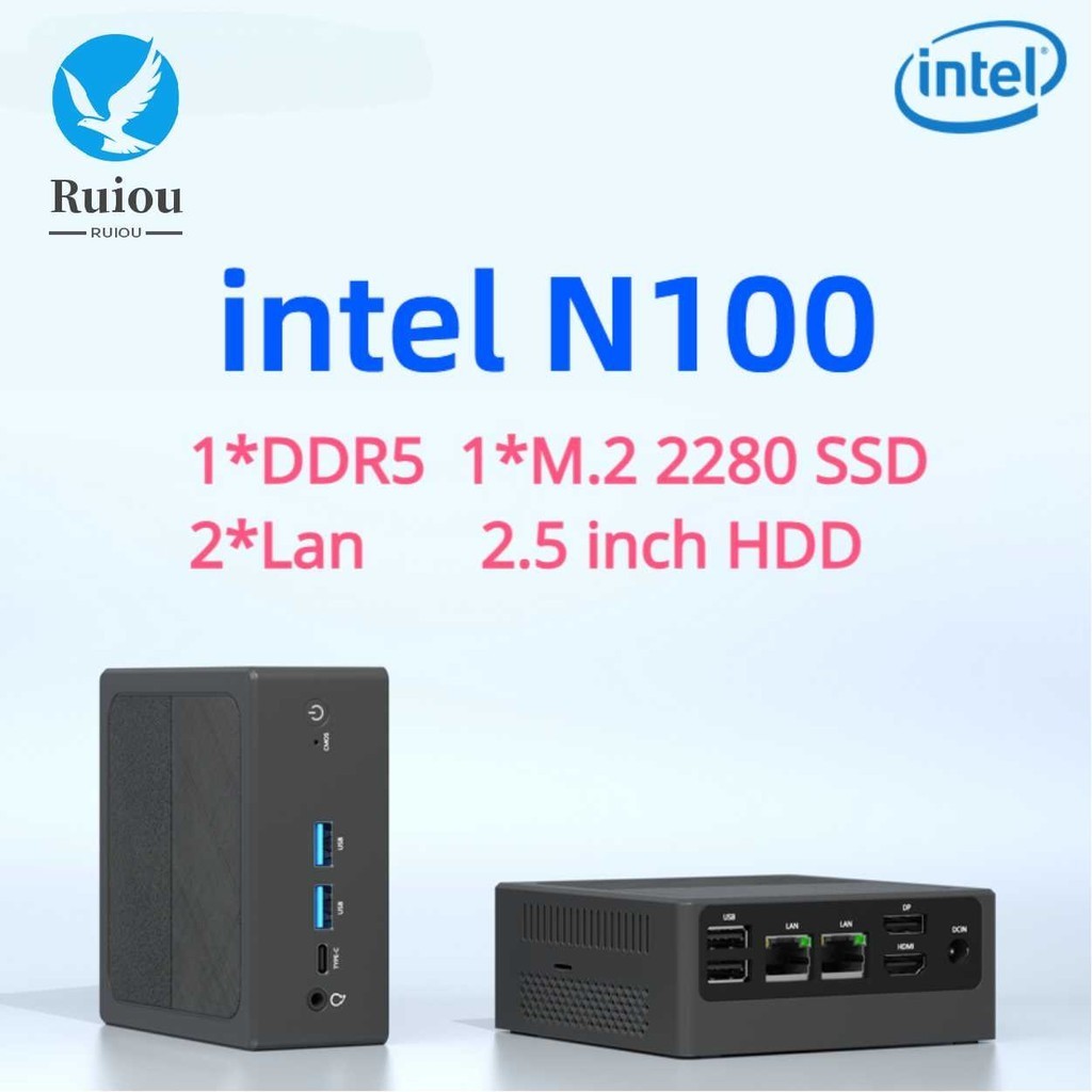 Minipc Intel Alder Lake N100 WiFi5 BT4.2 16GB 512GB SSD HDD HDMI DP Dual LAN เดสก์ท็อป Mini PC ...