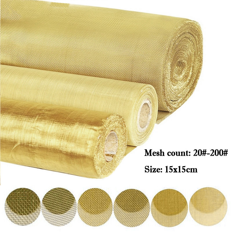 1pcs 15x15cm brass braided wire metal mesh shielding fabric mesh ...