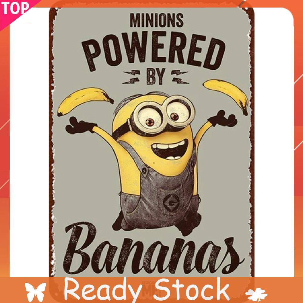 Vintage Metal Minions Tin Sign ภาพวาดเหล็กสี่เหลี่ยม Wall Bar Decor ...