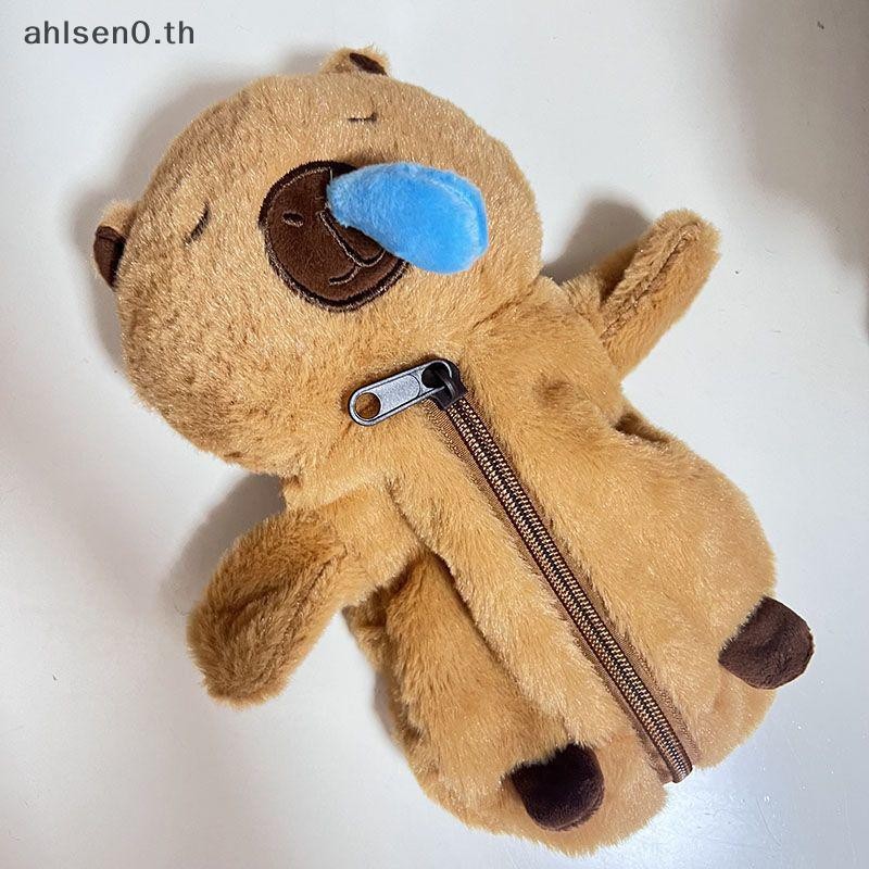 Ahlsen0 น่ารัก Capybara Plush ดินสอการ์ตูน Capibara ปากกากระเป๋าเครื่องเขียนจัดเก็บเด็กโรงเรียน ...