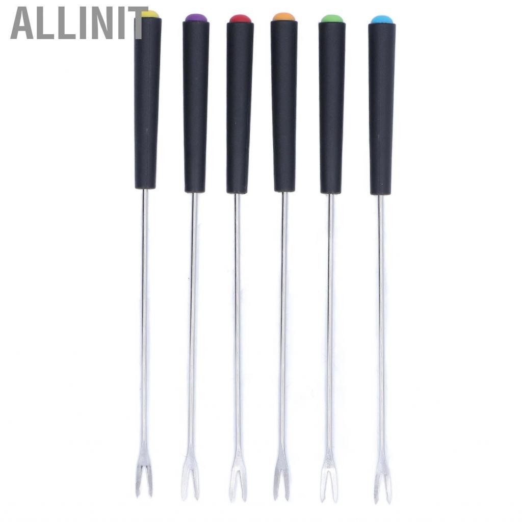 Allinit ส้อมฟองดู 6 ชิ้นสแตนเลสทนต่อการกัดกร่อนยาวสำหรับเค้ก CH JY ...