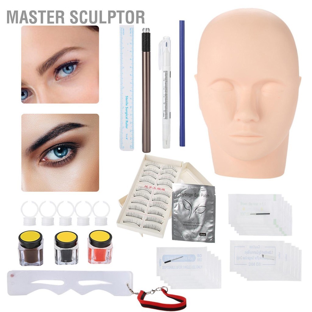 Master Sculptor Pro Skin Art Tattoo Eyebrow Practice ชุดเครื่องมือสัก ...
