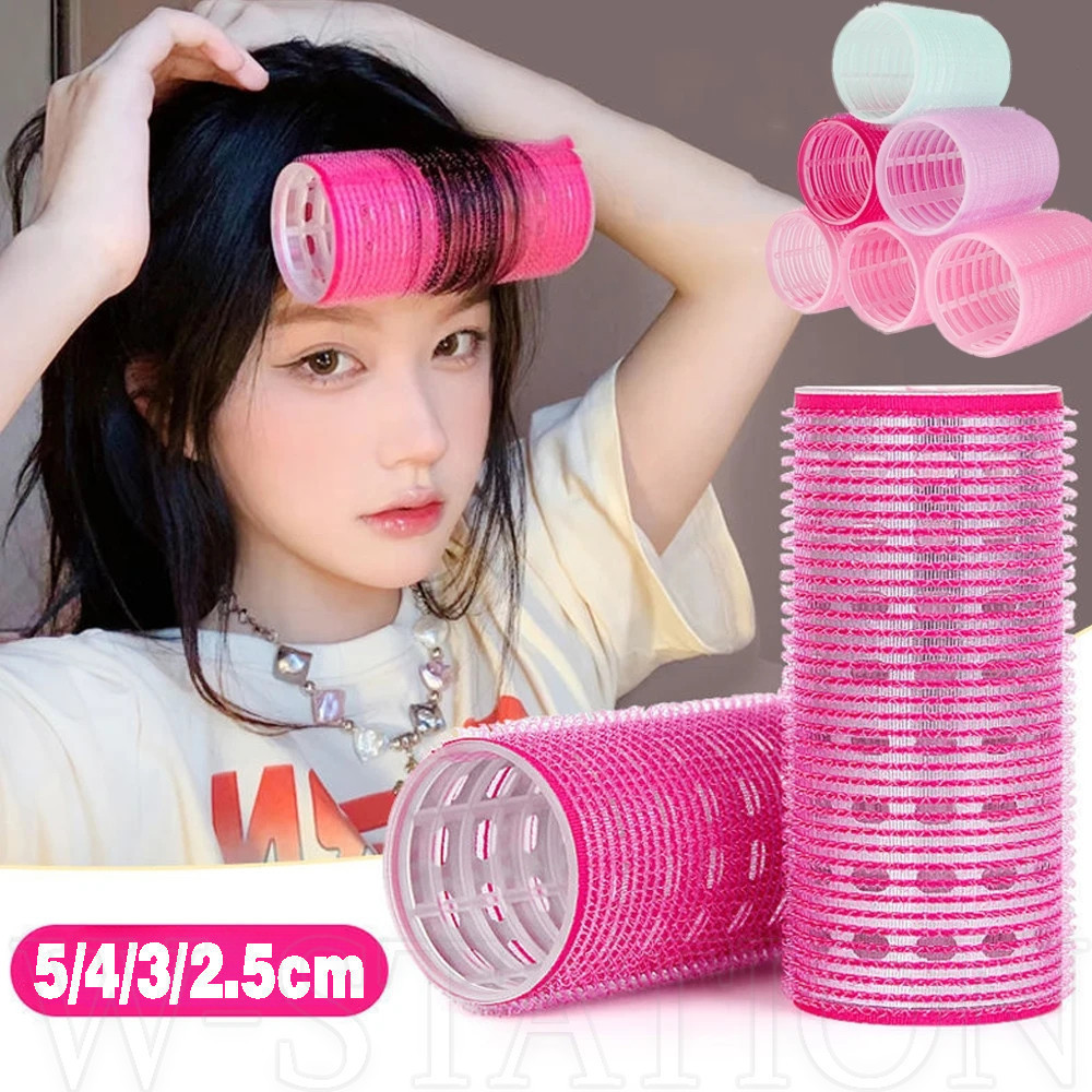 แปดตัวอักษร Bangs Curly Hair Tube - Air Bangs Lazy Curly Hair Stick ...