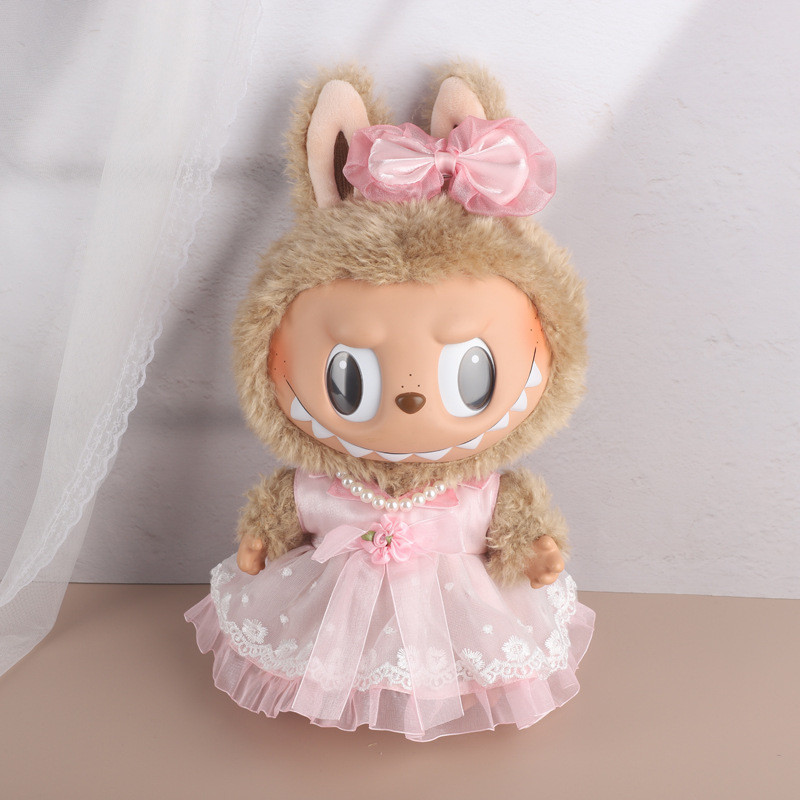 [เสื้อผ้าเท่านั้น] 38 ซม. Labubu Labubu Doll Pearl Princess Gauze Dress ...