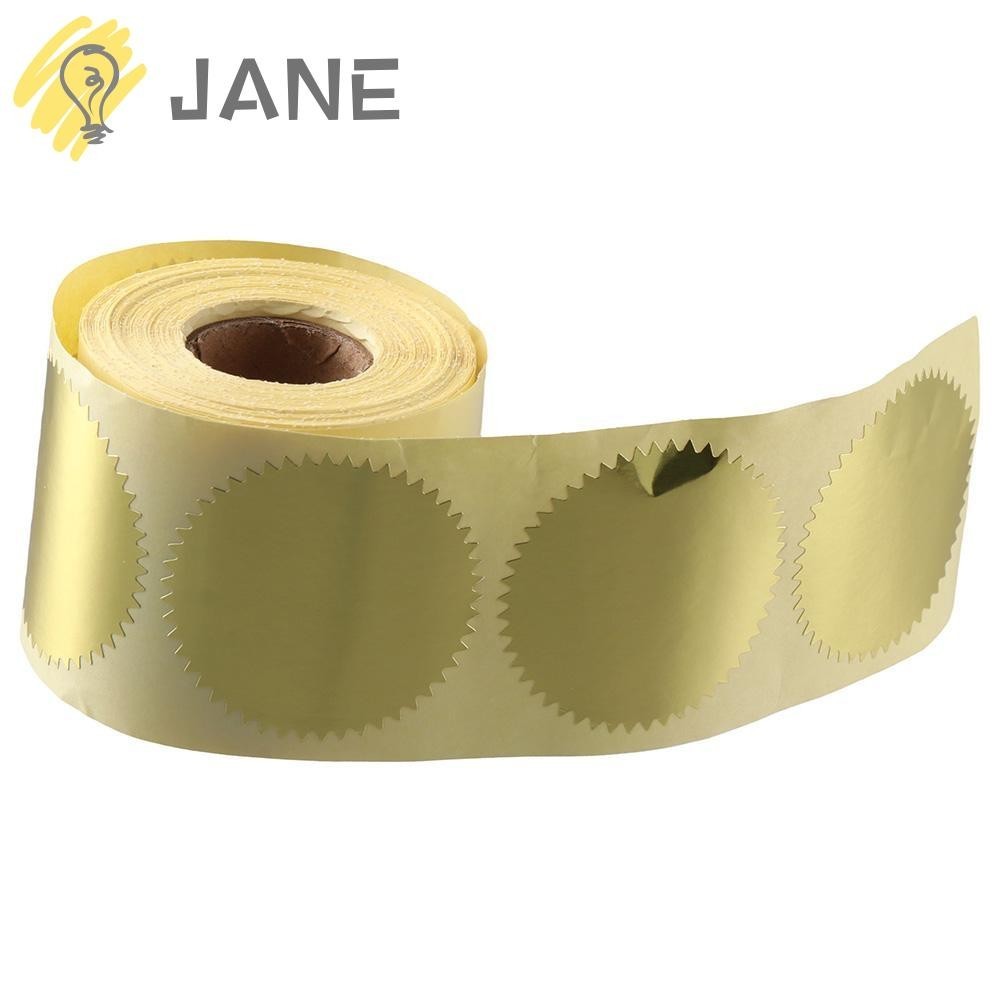 Jane Award Stickers, Gold Self-Adhesive Steel Seal Labels, Serrated ...
